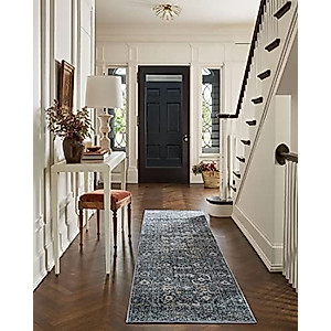 Loloi Jean Stoffer x Bradbury Collection, Ocean & Gold, 10'-0" x 14'-0" Area Rug – Modern & Traditional Area Rugs for Living Room Bedroom Entryway & Hallway No Shed High Traffic Area Decor Rug