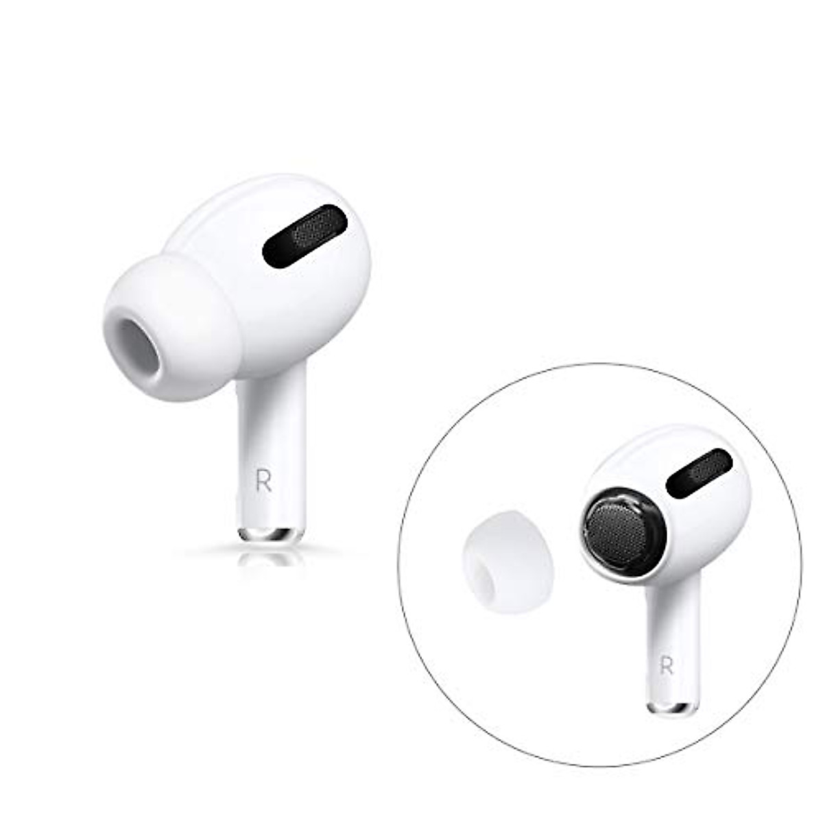 kwmobile 6X Replacement Ear Tips Compatible with Apple Airpods Pro 2 / Pro 1 - Silicone Tips for Earphones - White