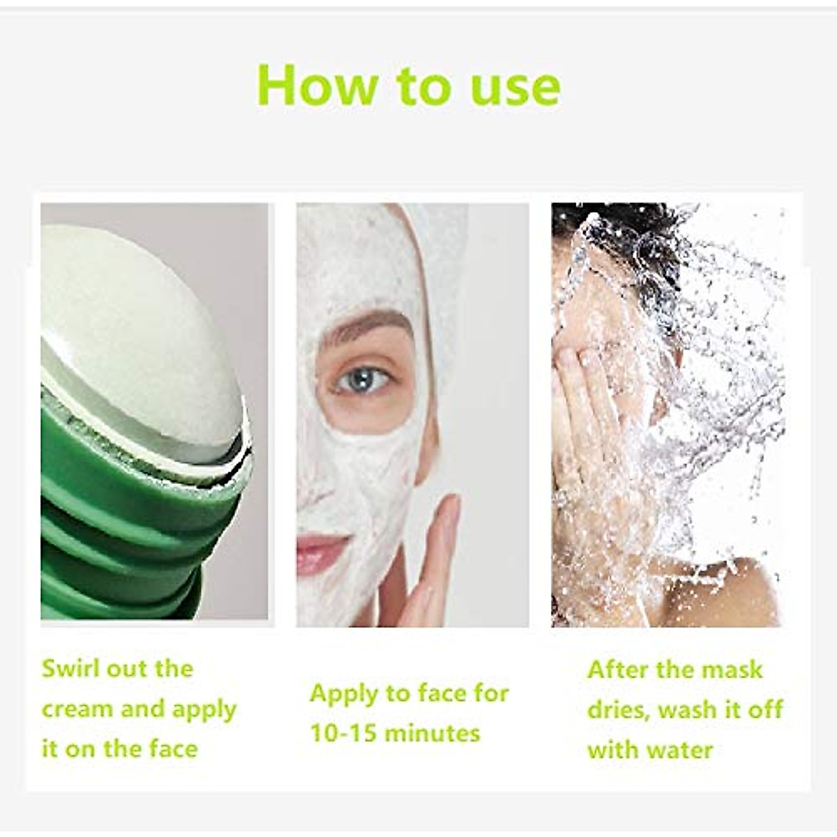 RUOQI 2PCS Green Tea Mask for Face, Blackhead Remover with Green Tea Extract, Deep Pore Cleansing, Moisturizing, Skin Brightening, Removes Blackheads for All Skin Types of Men and Women