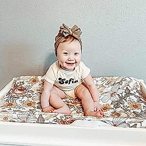 3PC Baby Changing Mat Cover Unisex Soft Changing Pad Cover Nappy Changing Travel Station Cover Fit for Any Standard Crib Changing Mat, Removable-32"x16"x4" （Just Cover）