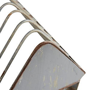 Creative Co-Op Rustic Farmhouse Metal Dish Rack with 18 Slots, Zinc Finish