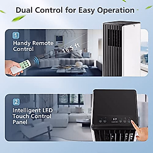 PETSITE 8000 BTU Portable Air Conditioner, 3-in-1 AC Cooling Unit with Remote Control, Dehumidifier & 24H Timer, Stand up Air Conditioner Cools Rooms up to 250 Sq.Ft, Window Kit Included