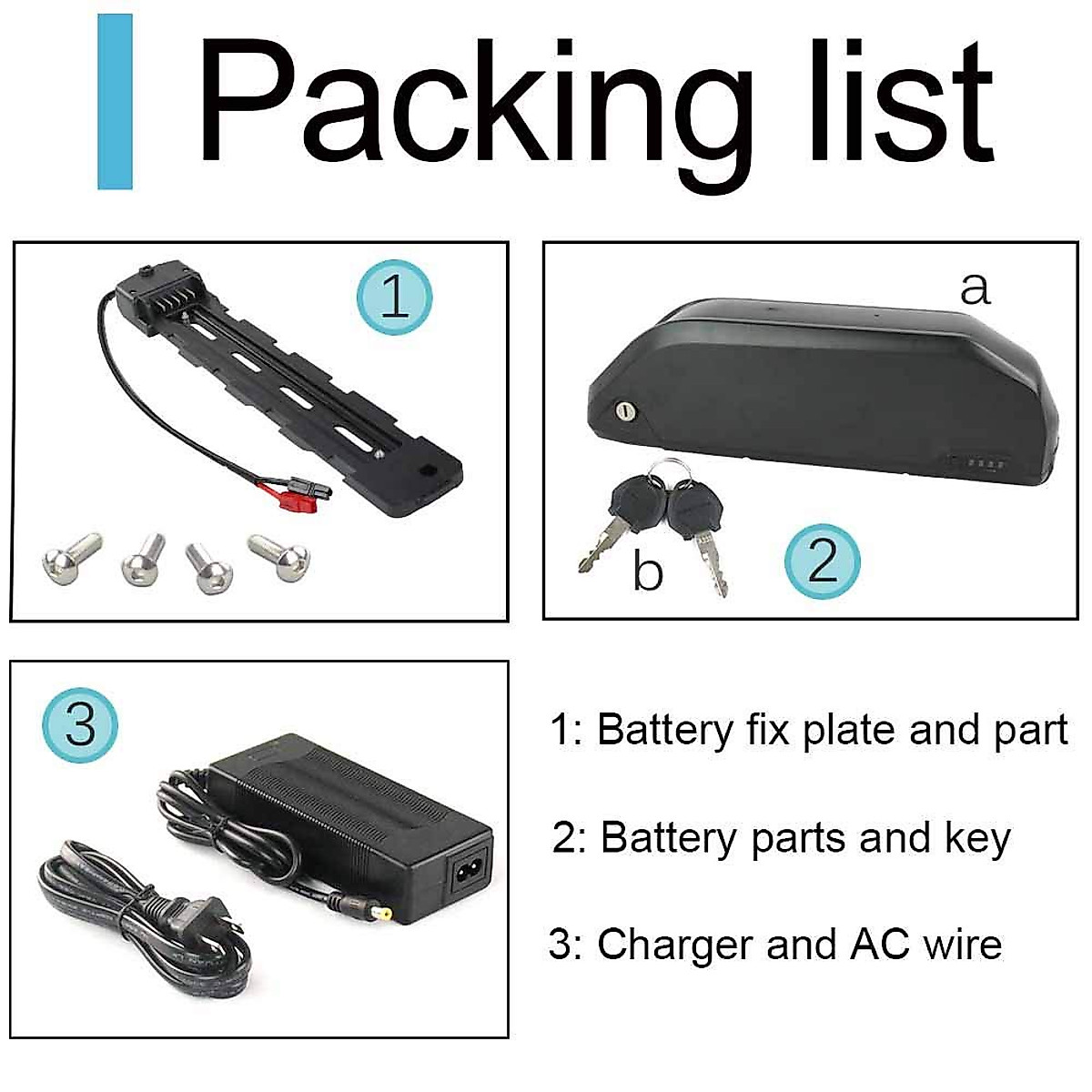 Unit Pack Power 48V Bike Battery - Polly Battery for 1000W 750W 500W Ebike/Electric Bicycle Bafang Tongsheng and Other Bike Conversion Kit(13Ah)