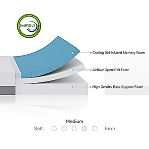 Novilla King Mattress, 12 Inch Cooling Gel Memory Foam Mattress in a Box, Foam Mattresses for Cooler Sleep & Pressure Relief, Medium Soft Bed Mattresses with Motion Isolation, Vibrant