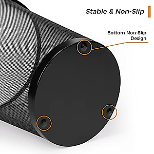 DESIGNA Mesh Small Trash Cans, 6-Pack Metal Wastebaskets, Garbage Container Bin for Office, Home, Bedroom, Black