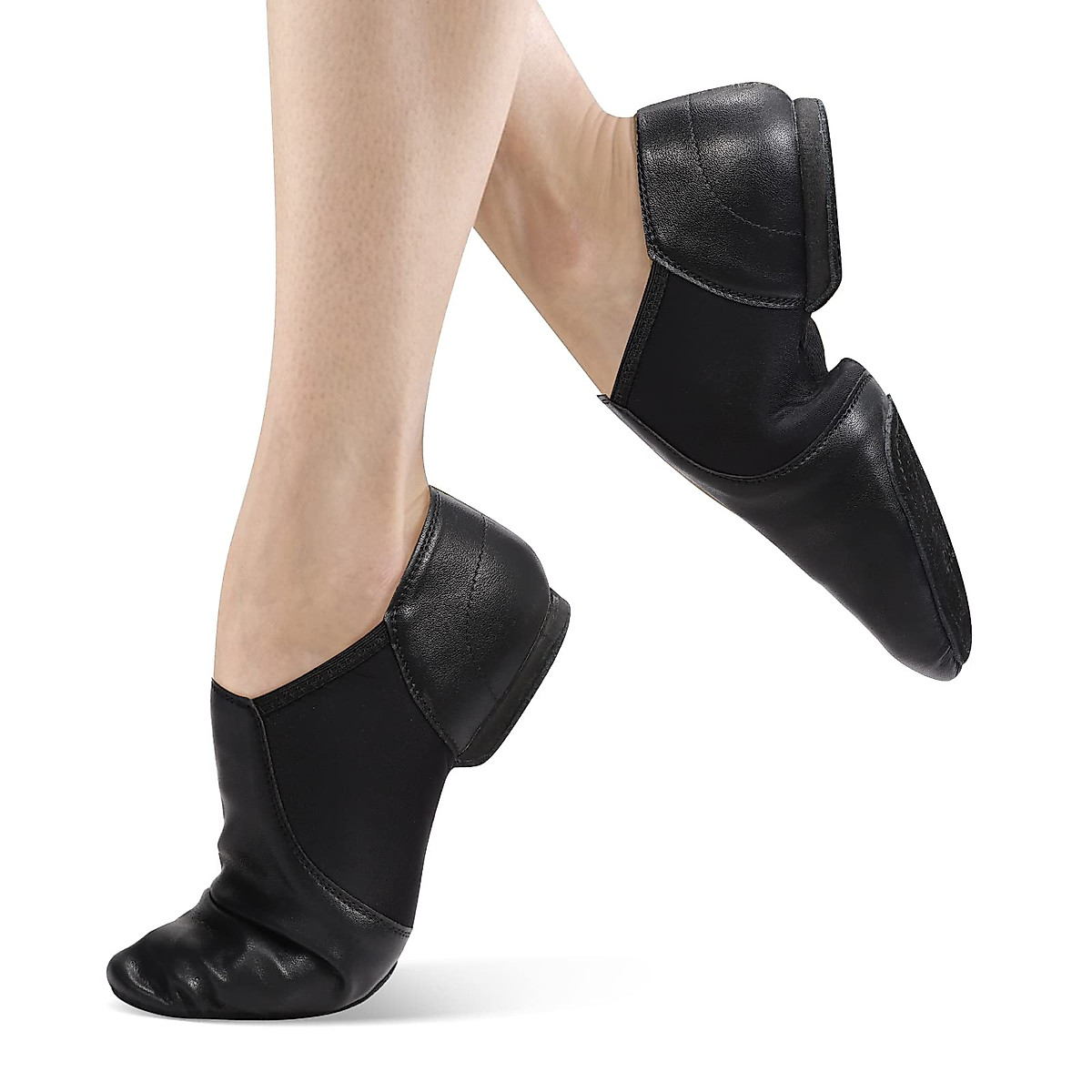 Split Sole Jazz Shoes for Women and Men's Dancing, Black (7.5W / 6.5M)