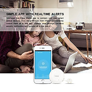 iView S300 WiFi Water Sensor DIY Flood and Water Leak Detector Detachable Sensor, Sound & APP Alert Long Lasting Battery