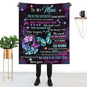 Gifts for Mom, Throw Blanket to My Mom from Daughter ,Blanket Flannel Blankets Comfortable Couch Ultra Soft Plush Bed Warm Blanket for Adults 60X50 Inch （mom）