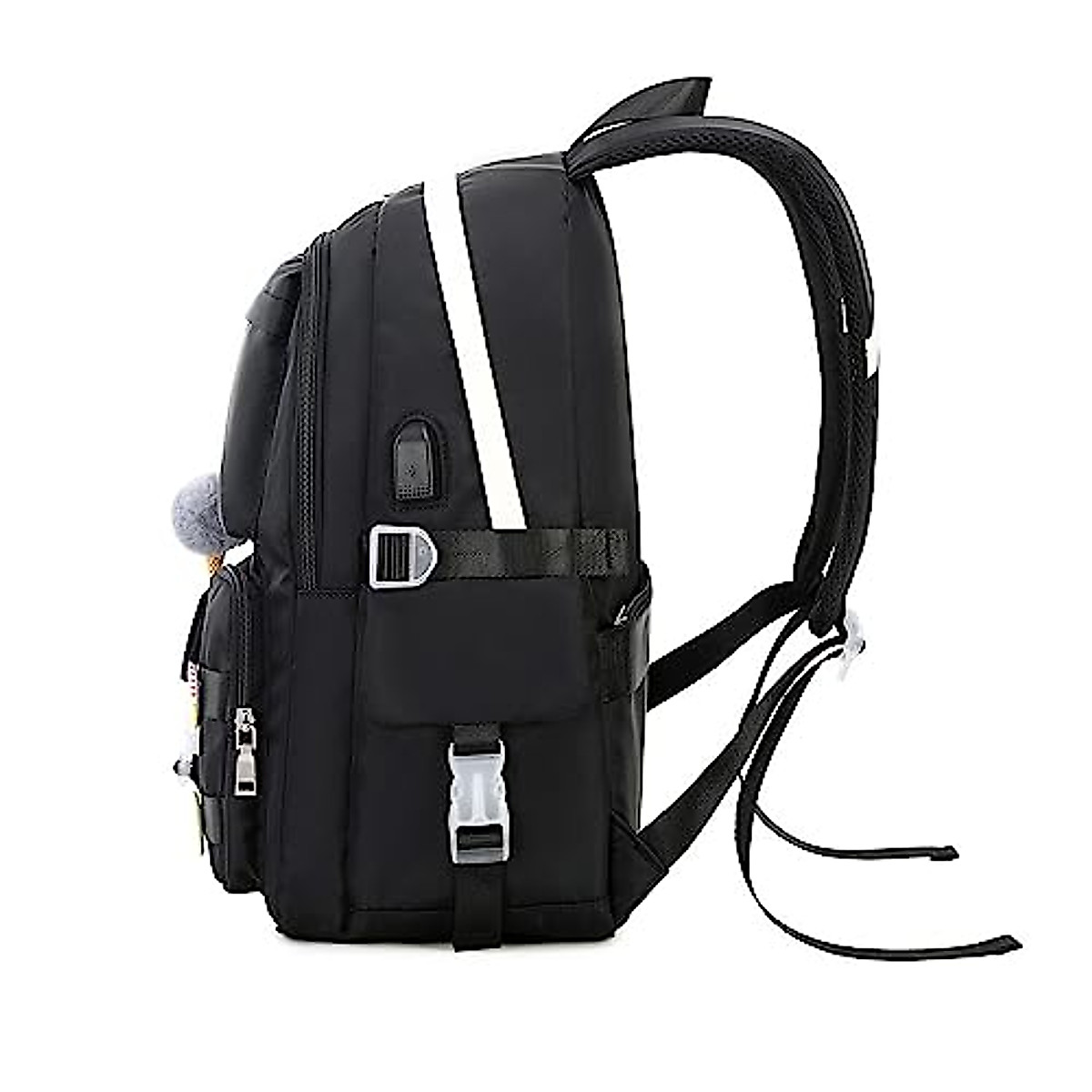 Jaygulf Waterproof Women Laptop Backpack Set Casual Girls Daypack Set Black