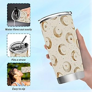 sanluoli Moons Starry Boho Retro Stainless Steel coffee cup Leak-proof Lid and Straw coffee mugs with lids for café simply tumbler with lid and straw 20 OZ