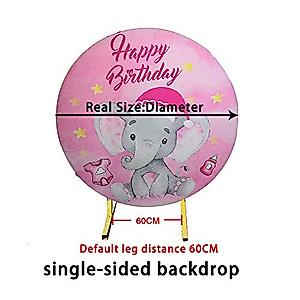 Leowefowa Luxurious Golden Birthday Round Backdrop Cover 6.5x6.5ft Gold Glittering Arch Background Stand Cover for Photography Men Women Birthday Party Banner Supplies Polyester Photo Booth Props