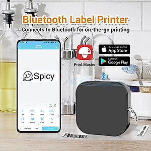 Odaro Q30 Label Maker Machine with Tape, Mini Sticker Inkless Thermal Label Printer, Bluetooth Portable Handheld Small Labeler for School, Home, Business, Office - Black, Q30-BK(1)