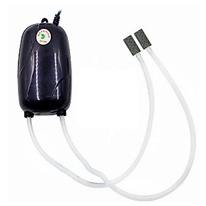 Air Pump for Fish Tank 4. 5L/ min Dual Outlet Quiet Oxygen Aerator Pump with 2 Air Stones for 5-40 Gallons Fish Tank