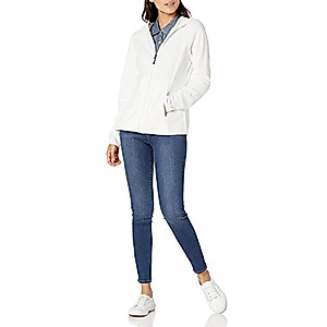 Amazon Essentials Women's Long-Sleeve Hooded Full-Zip Polar Fleece Jacket, Ivory, X-Large