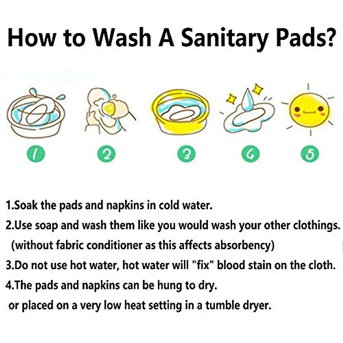 6+1Set Reusable Organic Bamboo Panty Liner Sets, Including 6pcs Daily Use Panty Liner + 1 pcs Mini Wet Bag