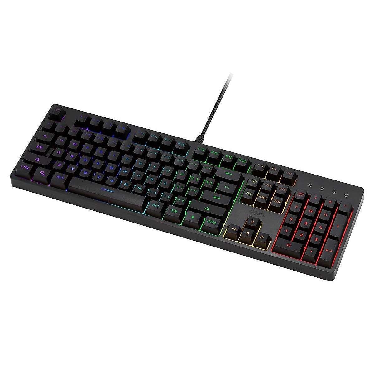 Monoprice Collider Gaming Keyboard - Membrane, RGB Lighting, 19-Key Rollover, Spill Resistant, for Computer PC Gamer - Dark Matter