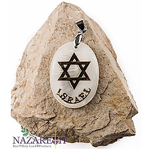 Star of David Pearl Pendant Mother of Pearl Israel Magen David Amulet Jerusalem