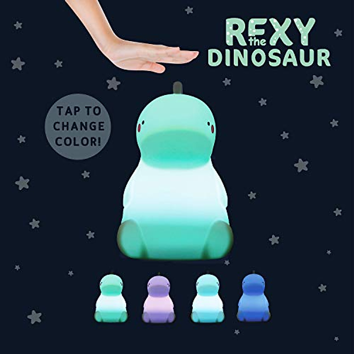 REXY Dinosaur Night Light for Boys & Girls - Dinosaur Room Decor for Boys Night Light Baby Night Light Kids Toddler Boy Toys Dinosaur Toys for Kids 3 5 - Kids Room Decor (Usb rechargable)