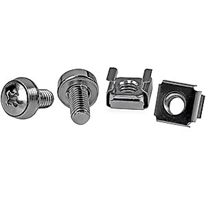 StarTech.com M6 Screws and Cage Nuts - 50 Pack - M6 Mounting Screws and Cage Nuts for Server Rack and Cabinet - Silver (CABSCREWM6)