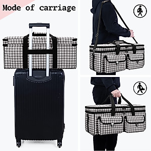 Yarwo Double-Layer Carrying Bag Compatible for Cricut Maker, Cricut Explore Air (Air 2), Silhouette Cameo 4, Travel Storage Case for Die-Cut Machine and Craft Accessories, Dots (Patent Pending)