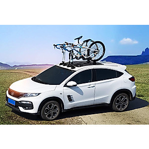 ROCKBROS Sucker Bike Rack for Car Roof Suction Cup Bicycle Carrier Quick Release Aluminium Alloy Roof Rack for 2 Bikes