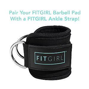 FITGIRL - Squat Pad and Hip Thrust Pad for Leg Day, Barbell Pad Stays in Place Secure, Thick Cushion for Comfortable Squats Lunges Glute Bridges, Works W Olympic Bar and Smith Machine (Mint)