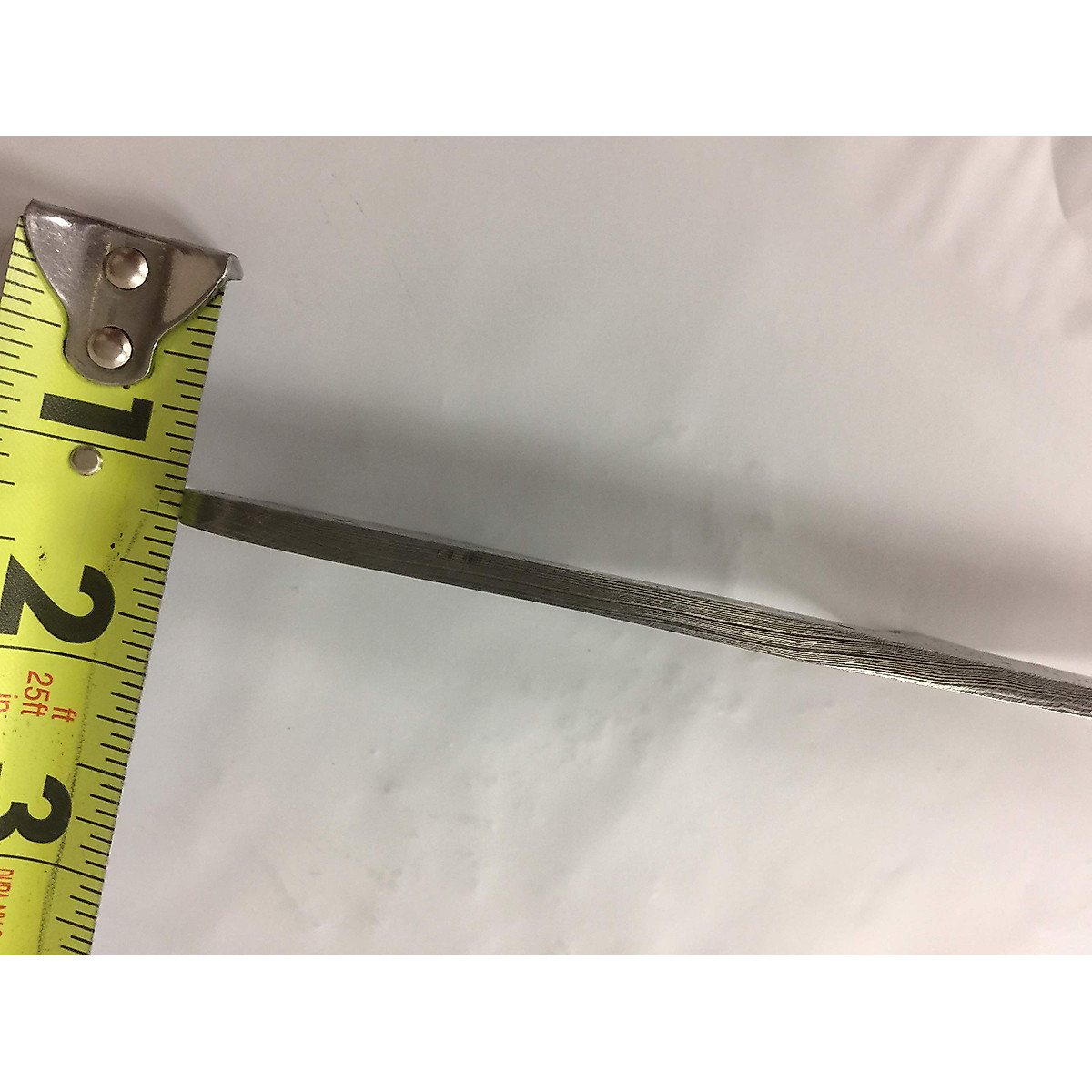 8 inches long hand forged Damascus steel straight back blank blade skinning knife with 3 pin hole. 3.5 inches cutting edge