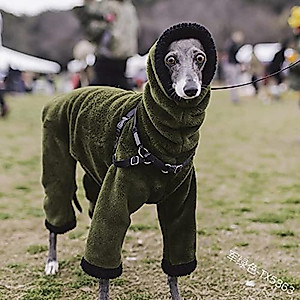 Dog Coat Winter Dog Sweater Double Face Flannel Turtleneck Pet Coat Large Dog Thickened Warm Four-Legs Long Sleeve Windproof Clothes for Medium Large Dogs