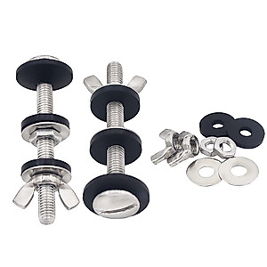 Universal Toilet Tank To Bowl Gasket,2 Kind Gasket and 2 Sets 5/16*3.15 inch Stainless Steel Heavy Duty Rustproof Bolt Hardware Kit,Fits Most 2-Inch and 3-Inch flush valve opening 2-Piece Toilet Tanks