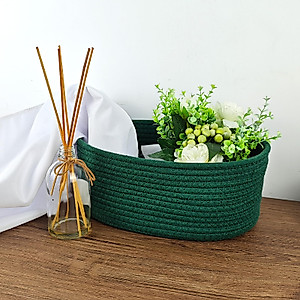 Storage Baskets, Basket Organizer And Shelf Basket, Toy Basket, Small Basket With Handle, Open Storage Box, Green 13x8.66x5.11 Inches（3PCS）