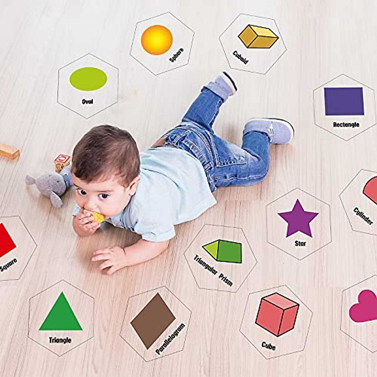 12 Pieces Shape Hex Wall Decals Removable Wall Decals Wall Stickers for Kids Nursery Bedroom Living Room Decoration