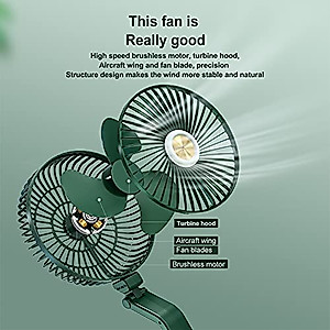 CALORPET Multifunctional folding wall-mounted charging fan, night light, personal fan cooler desktop fan,three-speed silent,5200mAh battery power supply, detachable battery,360° hook