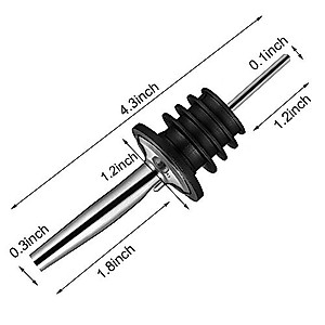 2PCS Stainless Steel Pourers, BALTRE Speed Wine Bottle Pourer, Olive Oil and Vinegar Tapered Stopper Spout, Suitable for About 3/4" Bottle Mouth, with Sealed Dust Caps