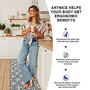Soft Anti Fatigue Mat for Kitchen Floor, Non Slip Cushioned Kitchen Rugs Sets, Waterproof Washable Memory Foam Standing Desk Mat Runner, Comfort Cushion for Sink Laundry Room Home 17.3"x47"(1 PC)