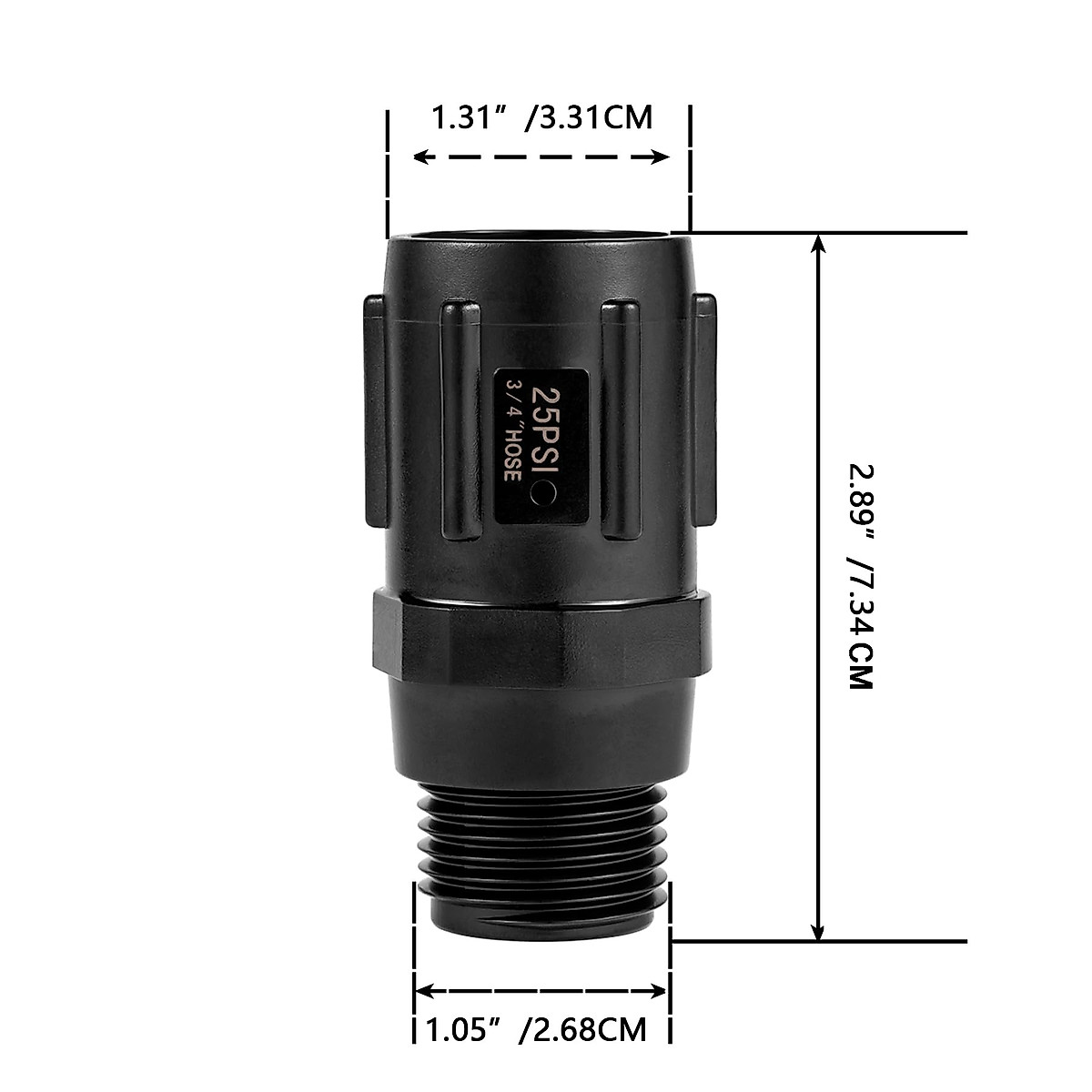 Breezliy 2pcs Garden Hose Pressure Regulator 25 PSI, 3/4" FHT × 3/4“ MHT, Pressure Reducer, Great for Drip Irrigation System Distributing Regulator drip Irrigation Parts emitters for drip line