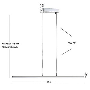 JONATHAN Y JYL7023A Conley 39.5" Dimmable Adjustable Integrated LED Metal Linear Pendant Minimalistic Modern Contemporary Dining Room Living Room Kitchen Foyer Bedroom Hallway, Chrome