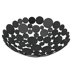 Patioer Metal Fruit Bowl Basket Decorative Fruit Basket 11.6 Inch, Large Round Centerpiece Bowl Countertop Fruit Holder Stand for Home Decor, Kitchen, Countertop, Counters, Black