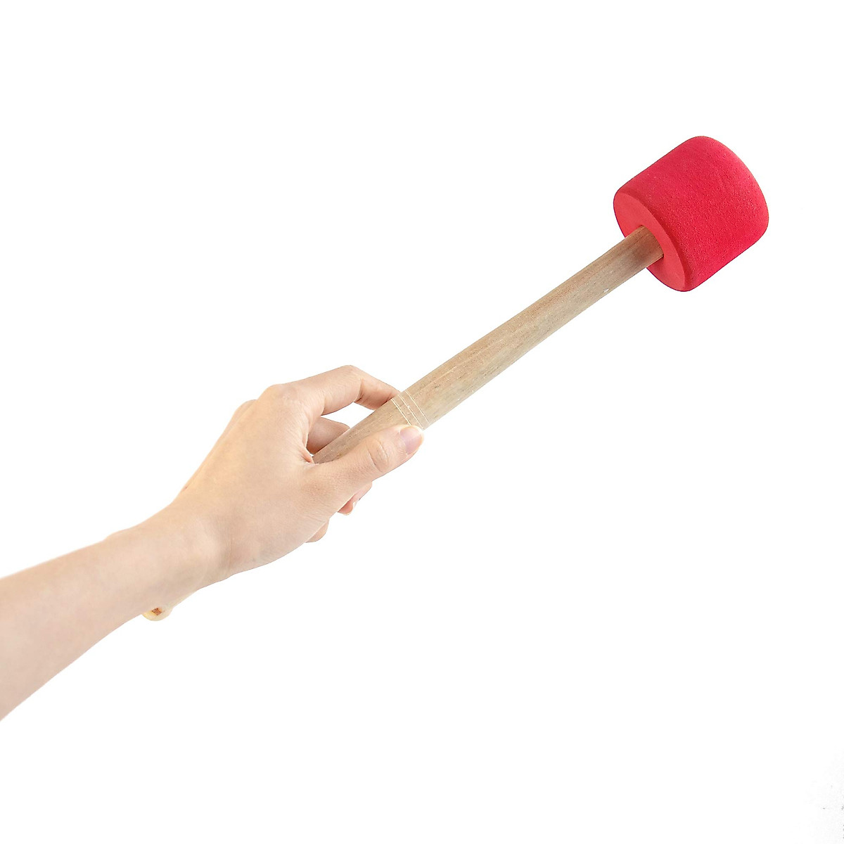 AUEAR, 2 Pack Bass Drum Mallets Sticks Red Foam Mallet with Wood Handle for Percussion