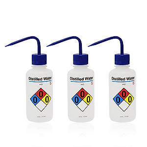 Maccx Distilled Water Narrow Mouth Wash Bottles, 3pcs of Vol.500ml, LDPE Material, WBD500-003