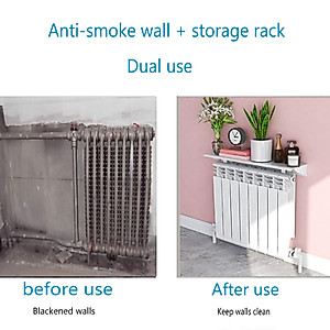 AVSMGP Radiator Covers for Home White Plant Shelf Indoor Over Radiator Adiator Shelf No Drilling Anti-Smoke Dust-Proof with 5Cm Bracket Maximize Space Aluminum,L100cm/39.4in(2 Section)