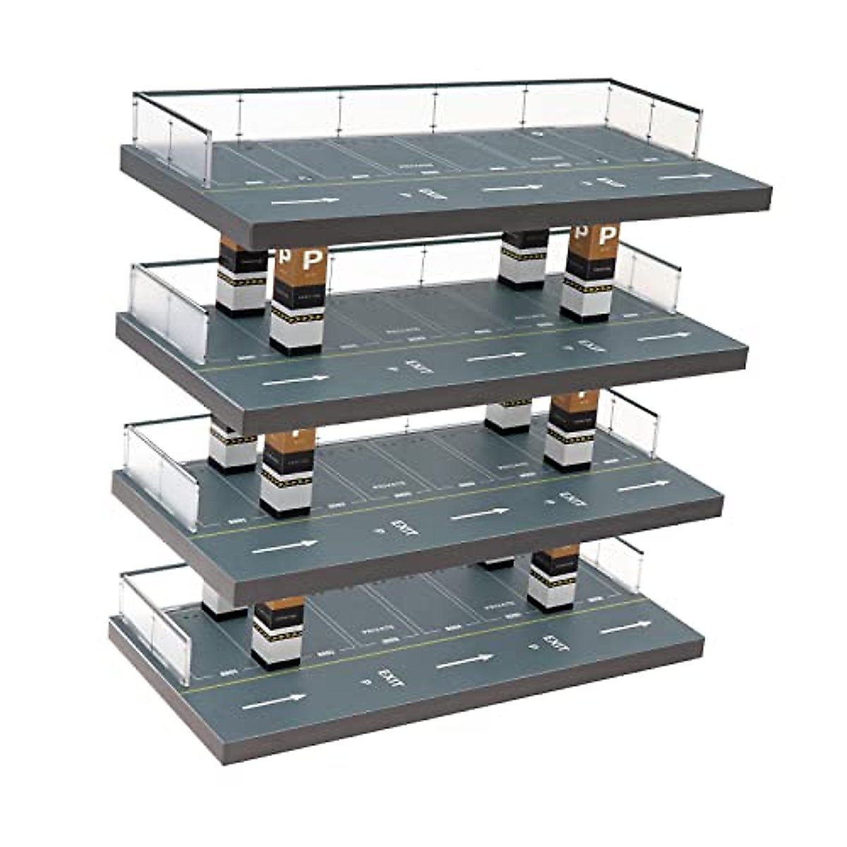 AMLESO Diecast Car Display Case, 1/64 Garage Display Case with Parking Lot Scene for Model Collectors