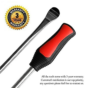 ASOOLL 11.5" 𝐓𝐢𝐫𝐞 𝐒𝐩𝐨𝐨𝐧𝐬 Motorcycle Tire Changer Tools Bike Tire Iron Levers Repair Kit with 3 Pcs Rim Protectors