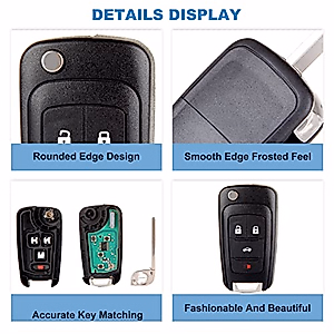 ECCPP key fob Keyless Entry Remote 10-17 Chevy for camaro for cruze for equinox for malibu for Buick for Regal for Encore for LaCrosse for GMC Terrain OHT01060512 5461A01060512-2pcs
