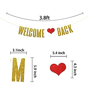 Dill-Dall Gold Welcome Back Banner, Welcome Home Sign,Housewarming, Military, Family Party Decorations