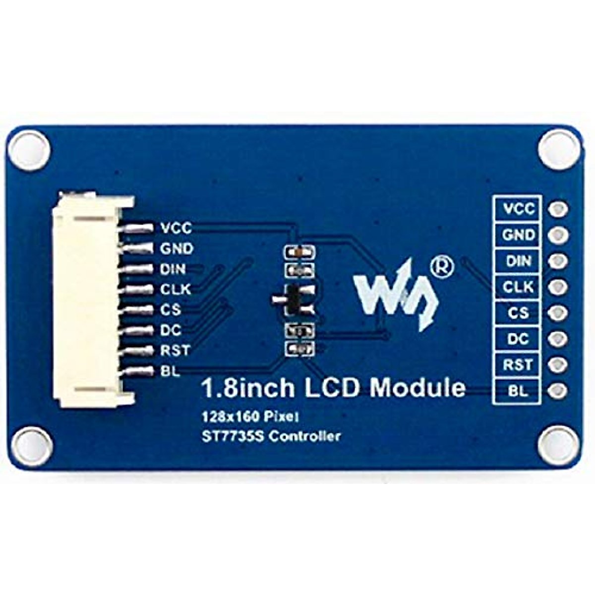waveshare 1.8inch LCD Display Module 128x160 Pixels Embedded Controller Communicating via SPI Interface. RGB, 65K Display Color with Examples for Raspberry Pi/Jetson Nano/Arduino
