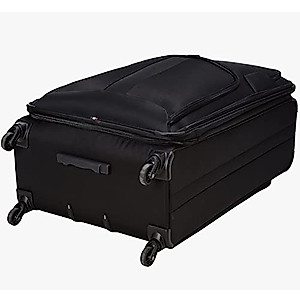 DELSEY Paris Softside Expandable Luggage with Spinner Wheels, Black. Large and Carry-On.
