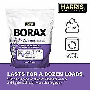 Harris Borax Laundry Booster and Multipurpose Cleaner, 1.5lb (Lavender)