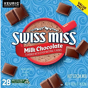 Swiss Miss Milk Chocolate Hot Cocoa Keurig Single-Serve K Cup Pods, 28 Count