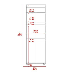 Tuhome Aurora Armoire, Two Interior Shelves, Rod, Double Door -Black