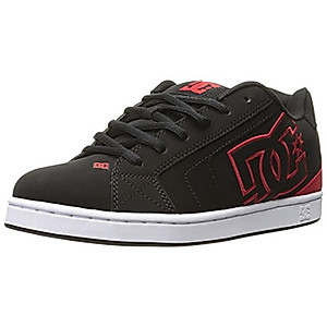 DC Men's Net Skate Casual Shoe Skateboarding, Black/Red, 11 D US